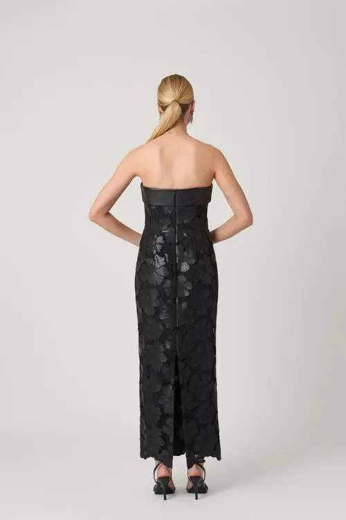 Shoshanna Leather Cut-out Lace Serena Dress