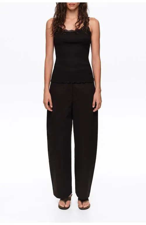 Bimba Y Lola Barrel Trousers With Decorative Stitching
