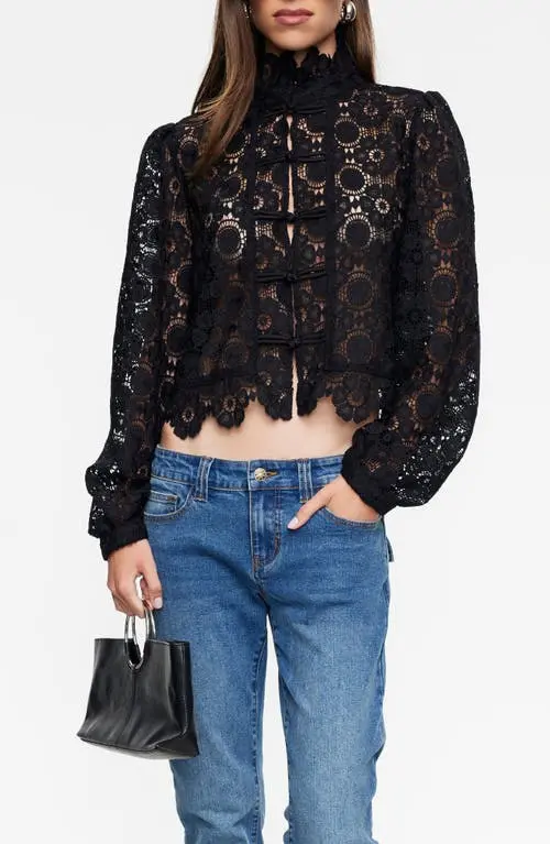 Lioness Overtime Lace Top - Noir