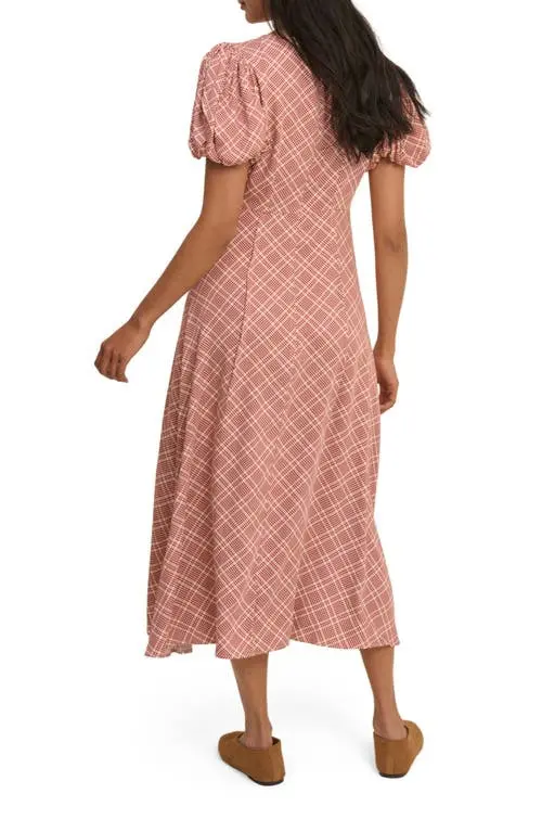 NOBODY'S CHILD Quinn Puff Sleeve Midi Dress