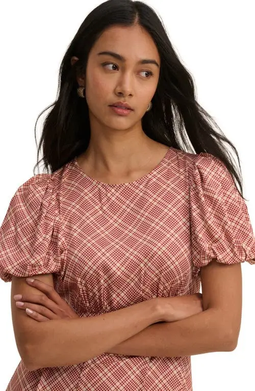 NOBODY'S CHILD Quinn Puff Sleeve Midi Dress