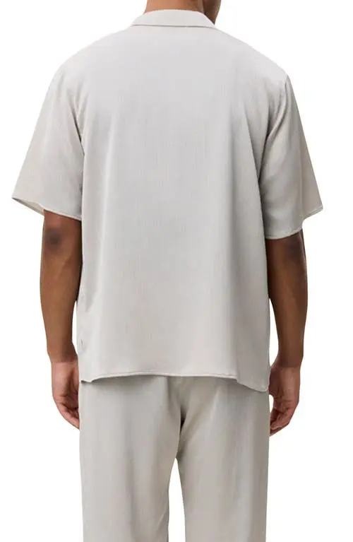 LES DEUX Plissé Camp Shirt - Light Sand