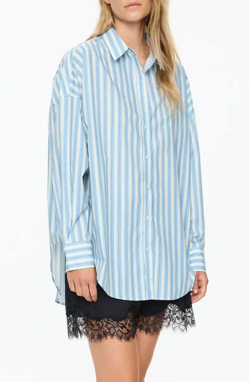 LMND Mara Stripe Cotton Button-up Shirt