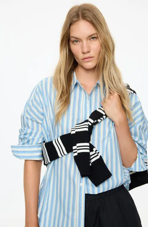 LMND Mara Stripe Cotton Button-up Shirt