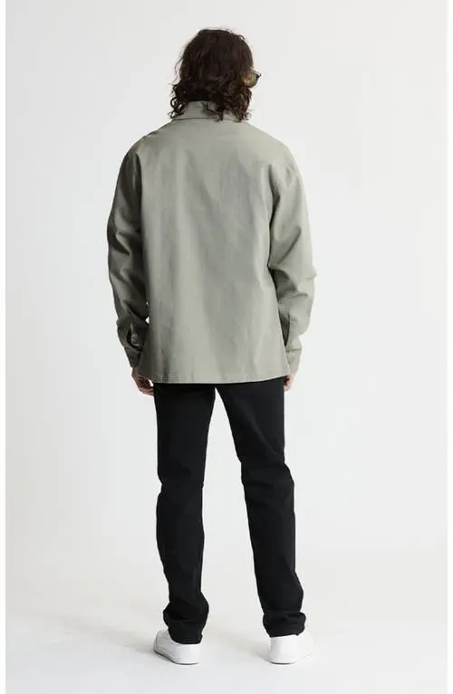 JACHS Brushed Bull Denim Chore Coat - Olive