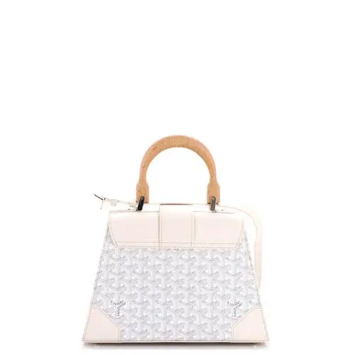 Goyard Saigon Top Handle Bag Coated Canvas With Leather Pm