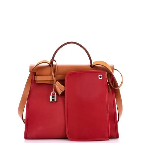 Hermès Herbag Zip Leather And Toile 31