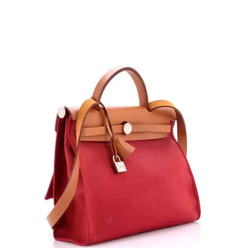 Hermès Herbag Zip Leather And Toile 31
