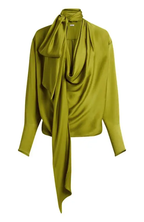 Balmain Draped Silk Chiffon Blouse