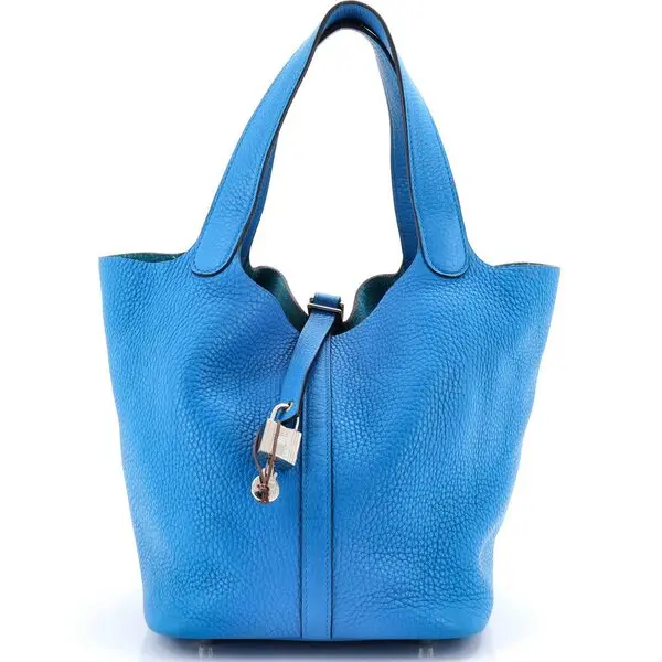 Hermès Picotin Lock Bag Clemence Mm - Blue