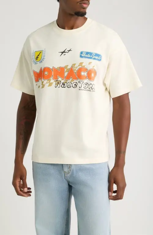 ID SUPPLY CO Nl Monaco Race Tour Graphic T-shirt - Cream