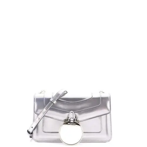 BVLGARI Serpenti Forever Shoulder Bag Metallic Leather Small