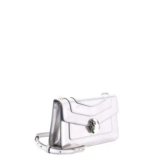 BVLGARI Serpenti Forever Shoulder Bag Metallic Leather Small
