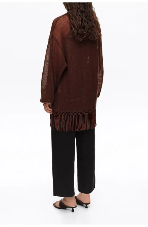 Bimba Y Lola Long Fringed Cardigan