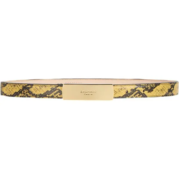 Balmain Python-effect Leather Belt - Yellow