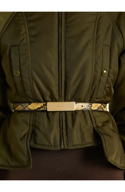 Balmain Python-effect Leather Belt - Yellow