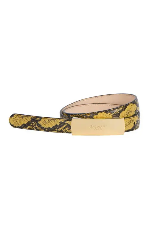 Balmain Python-effect Leather Belt - Yellow