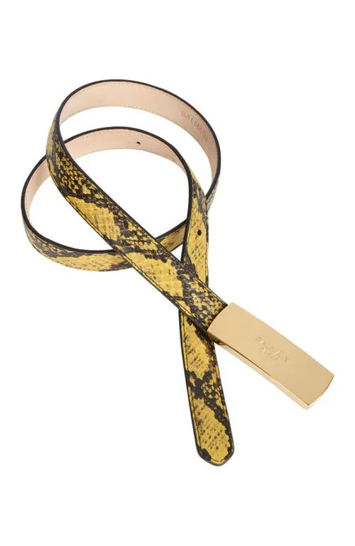 Balmain Python-effect Leather Belt - Yellow
