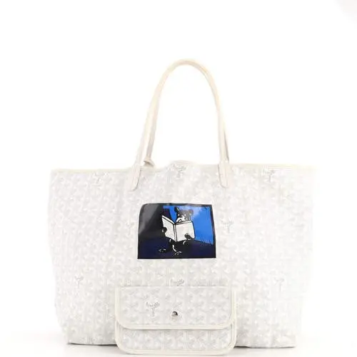 Goyard Saint Louis Tote Printed Coated Canvas Gm - White