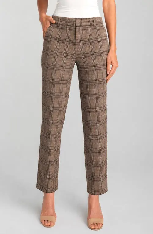 LIVERPOOL Kelsey Plaid Knit Trousers - Olive Multi