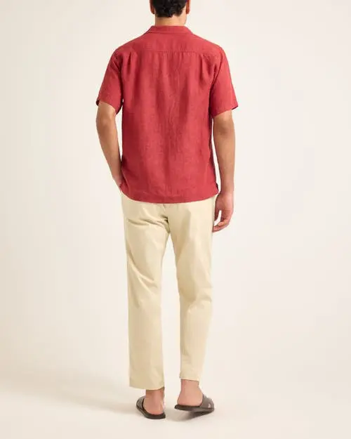 Orlebar Brown Maitan Lino Relaxed-fit Shirt - Dark Ruby