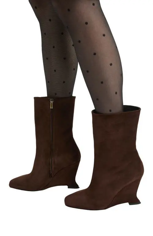 Balmain Wedge Ankle Boots In Suede