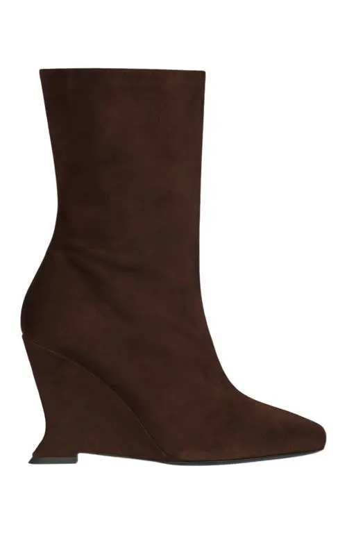 Balmain Wedge Ankle Boots In Suede