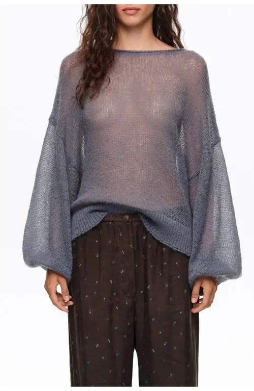 Bimba Y Lola Mohair Boat-neck Oversize Sweater