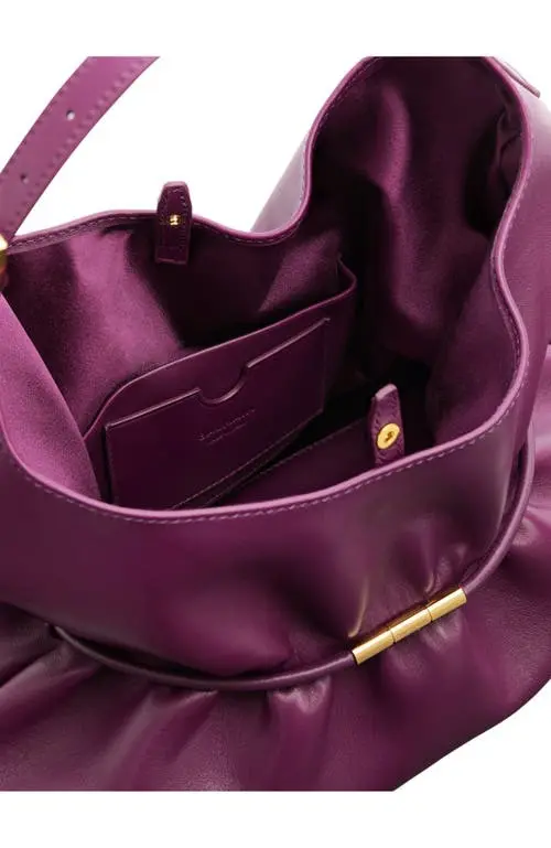 Balmain Sphynx Medium Bag In Smooth Leather - Purple