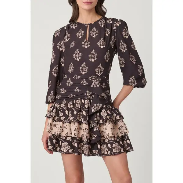 Shoshanna Canal Border Janelle" Mini Dress