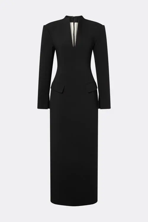 MALINA Vanesa Deep V-neck Maxi Dress