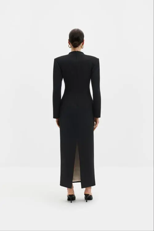 MALINA Vanesa Deep V-neck Maxi Dress