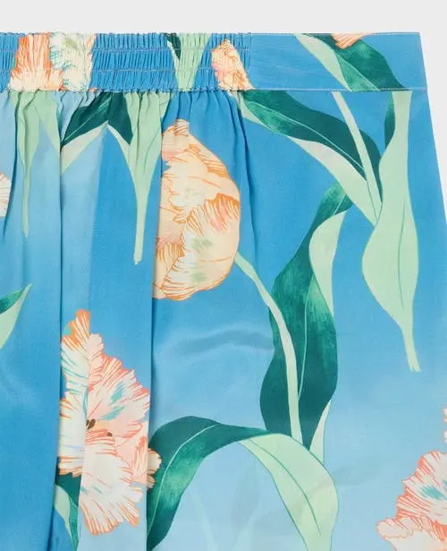 REALLY WILD CLOTHING Barr Liberty Silk Satin Wide Leg Silk Palazzo Pants