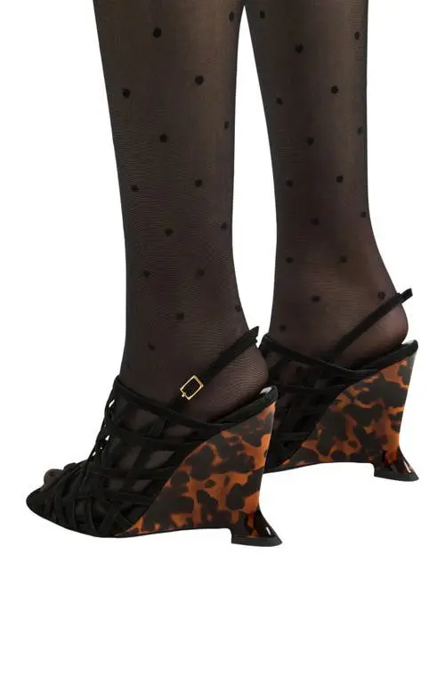 Balmain Wedge Cage Sandals In Suede
