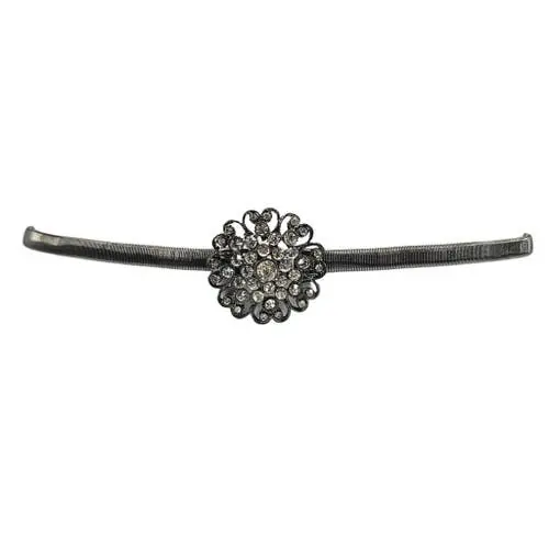 MADISON BEVERLY HILLS Vintage 1970s Floral Rhinestone Buckle Belt