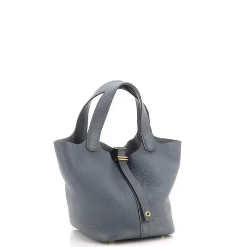 Hermès Picotin Lock Bag Clemence Pm - Blue