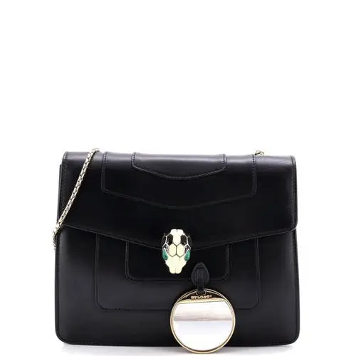 BVLGARI Serpenti Forever Square Shoulder Bag Leather Medium