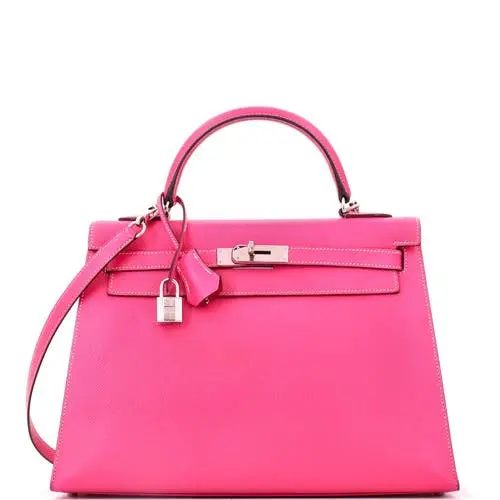 Hermès Kelly Handbag Epsom With Palladium Hardware 32 - Pink
