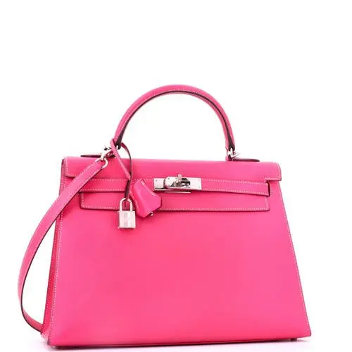 Hermès Kelly Handbag Epsom With Palladium Hardware 32 - Pink