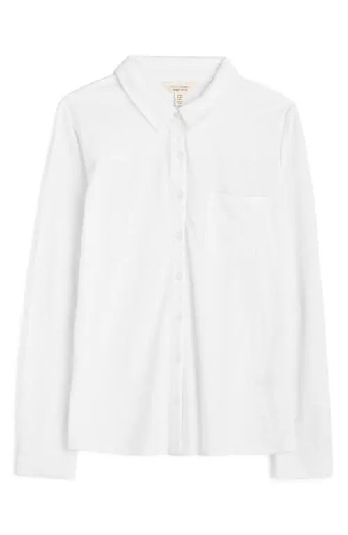 SEASALT CORNWALL Teasel Head Organic Cotton Knit Button-up Shirt