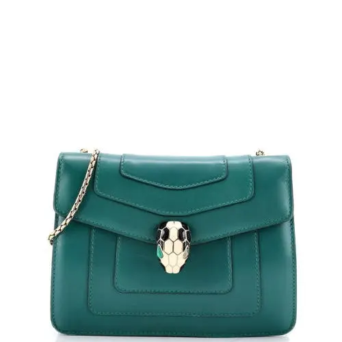 BVLGARI Serpenti Forever Square Shoulder Bag Leather Small - Green