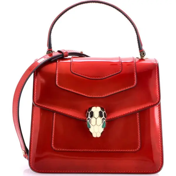 BVLGARI Serpenti Top Handle Bag Patent Small