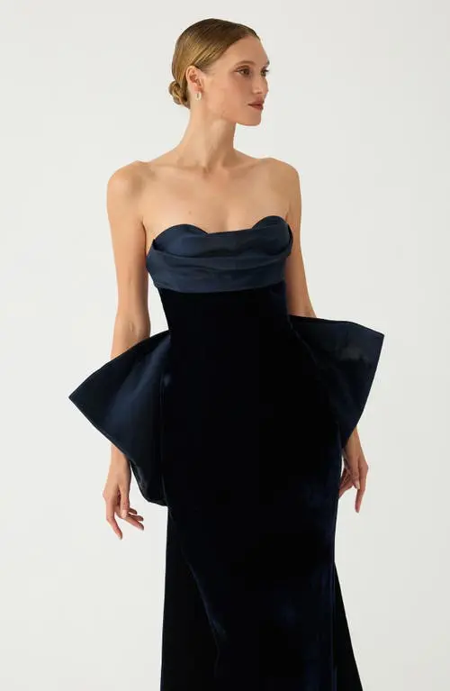 SAU LEE Tiffany Satin & Velvet Gown