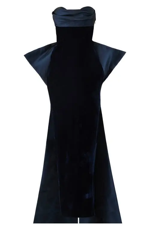 SAU LEE Tiffany Satin & Velvet Gown