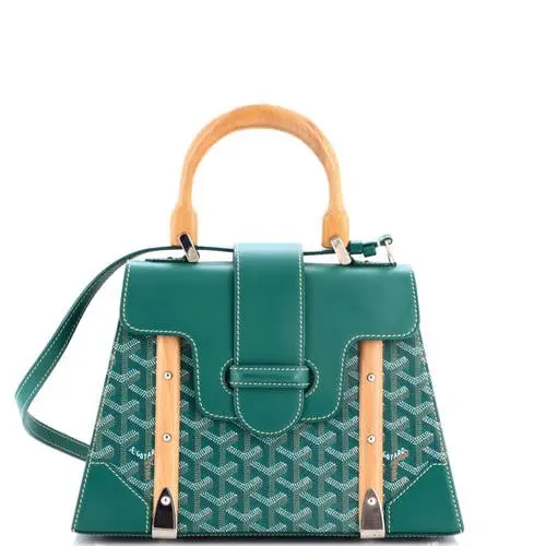 Goyard Saigon Top Handle Bag Coated Canvas With Leather Pm