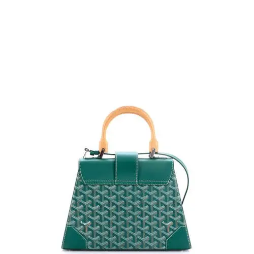 Goyard Saigon Top Handle Bag Coated Canvas With Leather Pm