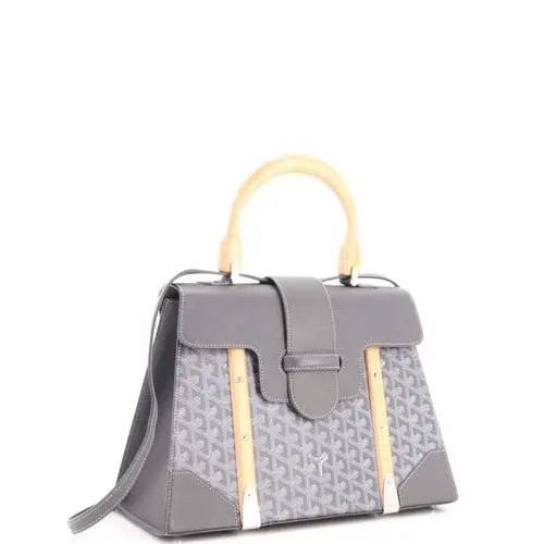 Goyard Saigon Top Handle Bag Coated Canvas With Leather Mm