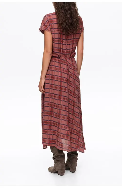 Bimba Y Lola Checked Fluid Midi Dress With Flare