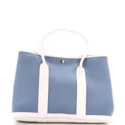 Hermès Garden Party Tote Toile And Leather 36 - Blue