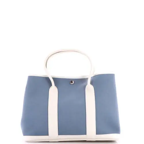 Hermès Garden Party Tote Toile And Leather 36 - Blue